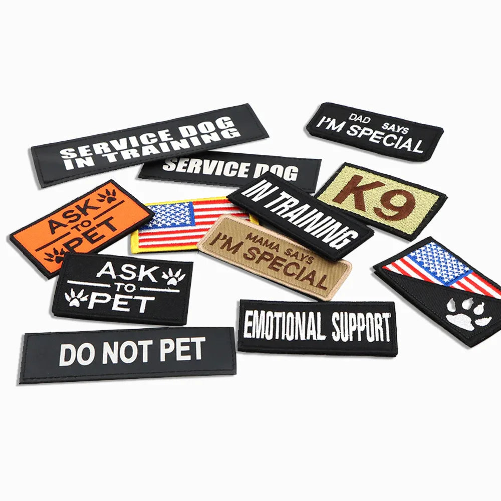 Hook & Loop Dog Harness Patch Set (12-Pack) | K9ELITE™